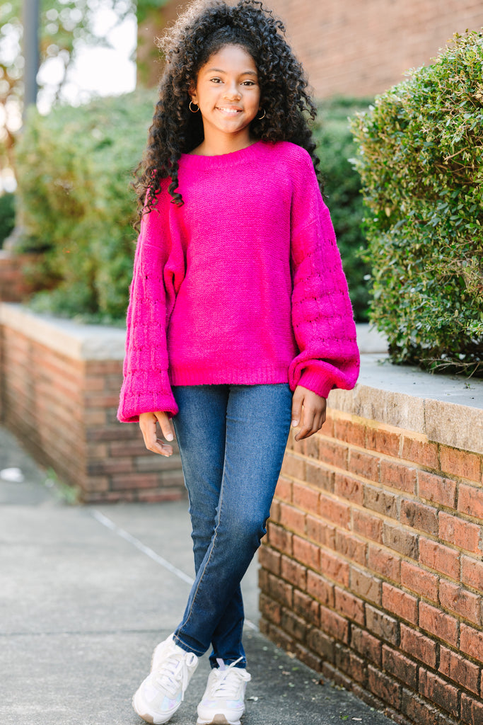 Girls: Feeling Close To You Magenta Purple Textured Sweater – Shop the Mint