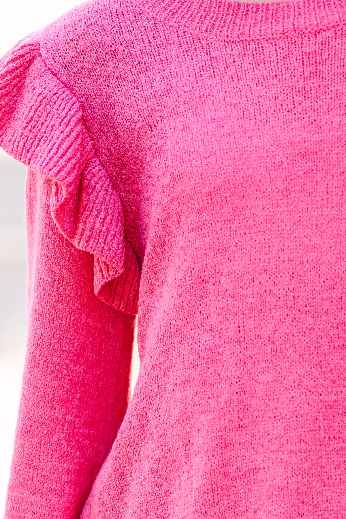 Girls: Give Me A Call Bright Pink Ruffled Sweater – Shop the Mint
