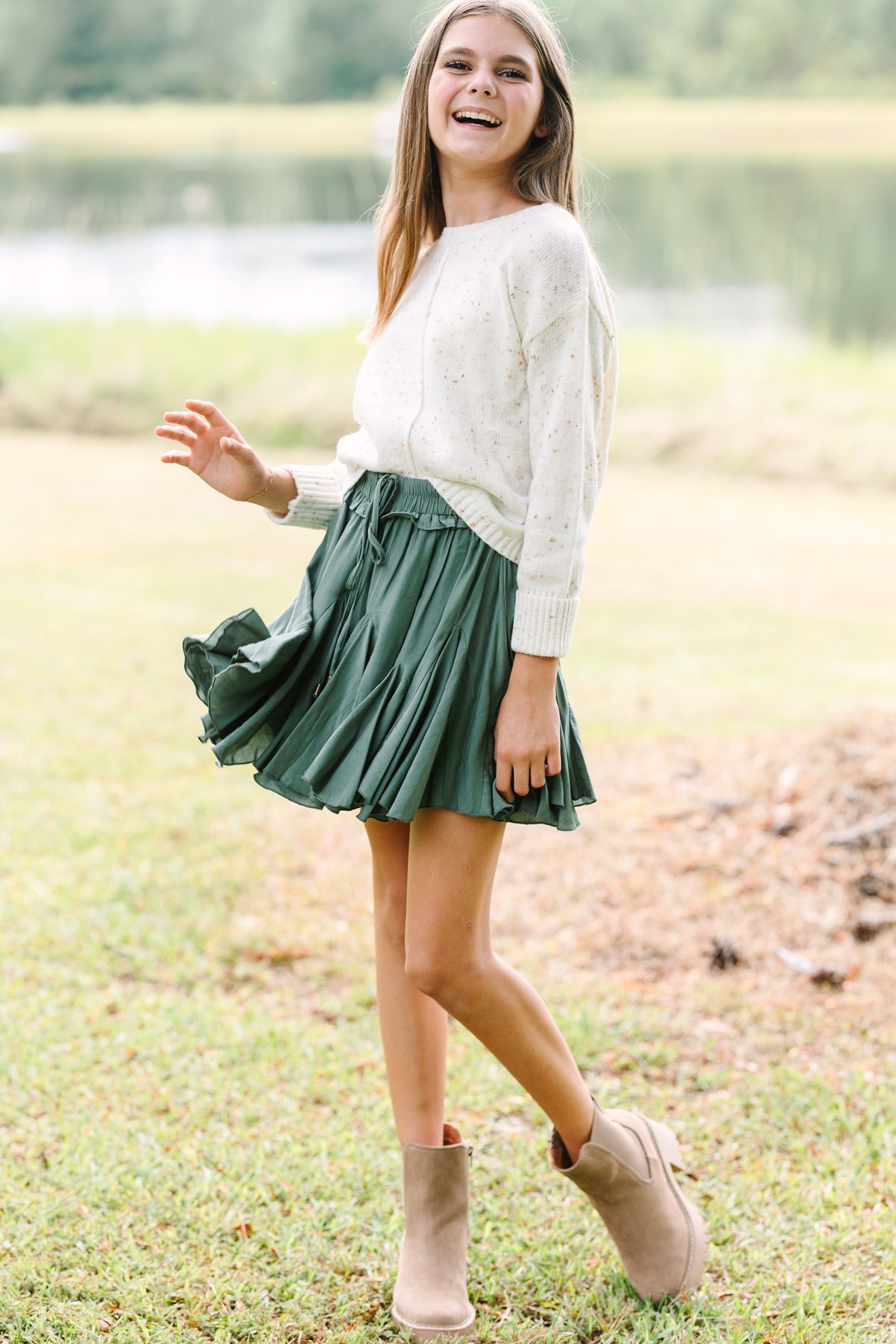 Girls: No Looking Back Ivory White Confetti Sweater – Shop the Mint