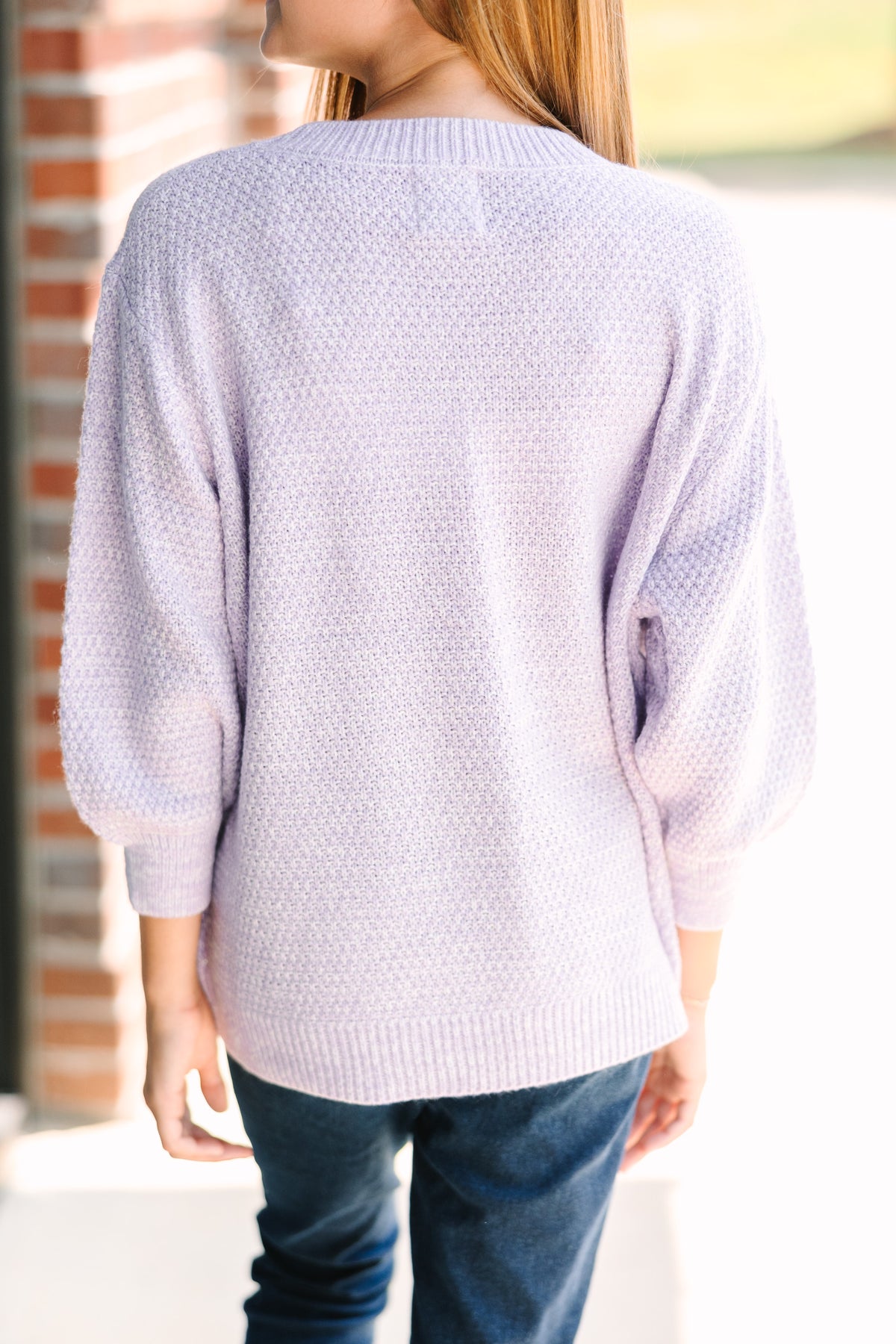 Girls: The Slouchy Lavender Purple Bubble 3/4 Sleeve Sweater – Shop the ...