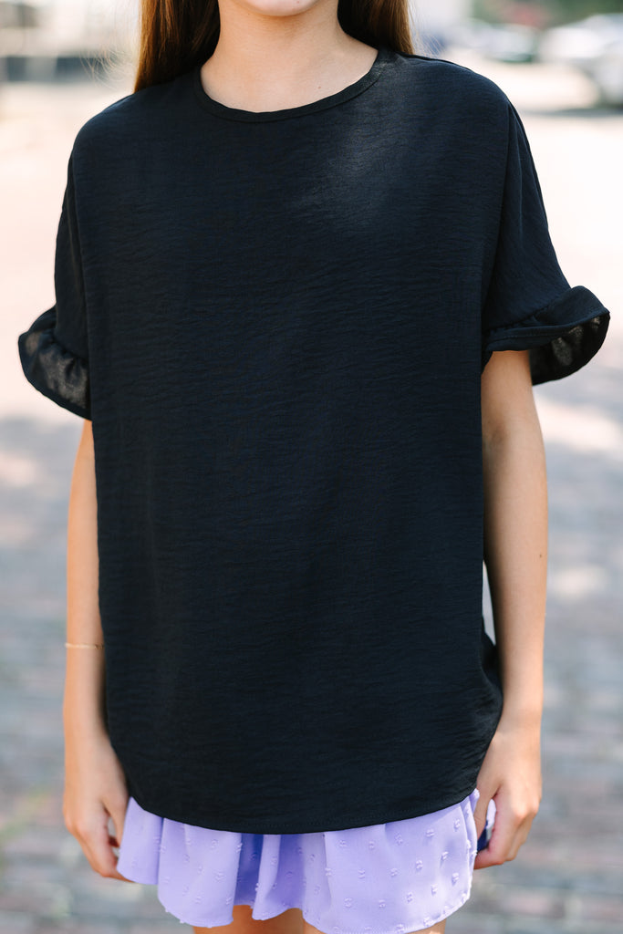 Girls: All I Ask Black Ruffled Top – Shop the Mint