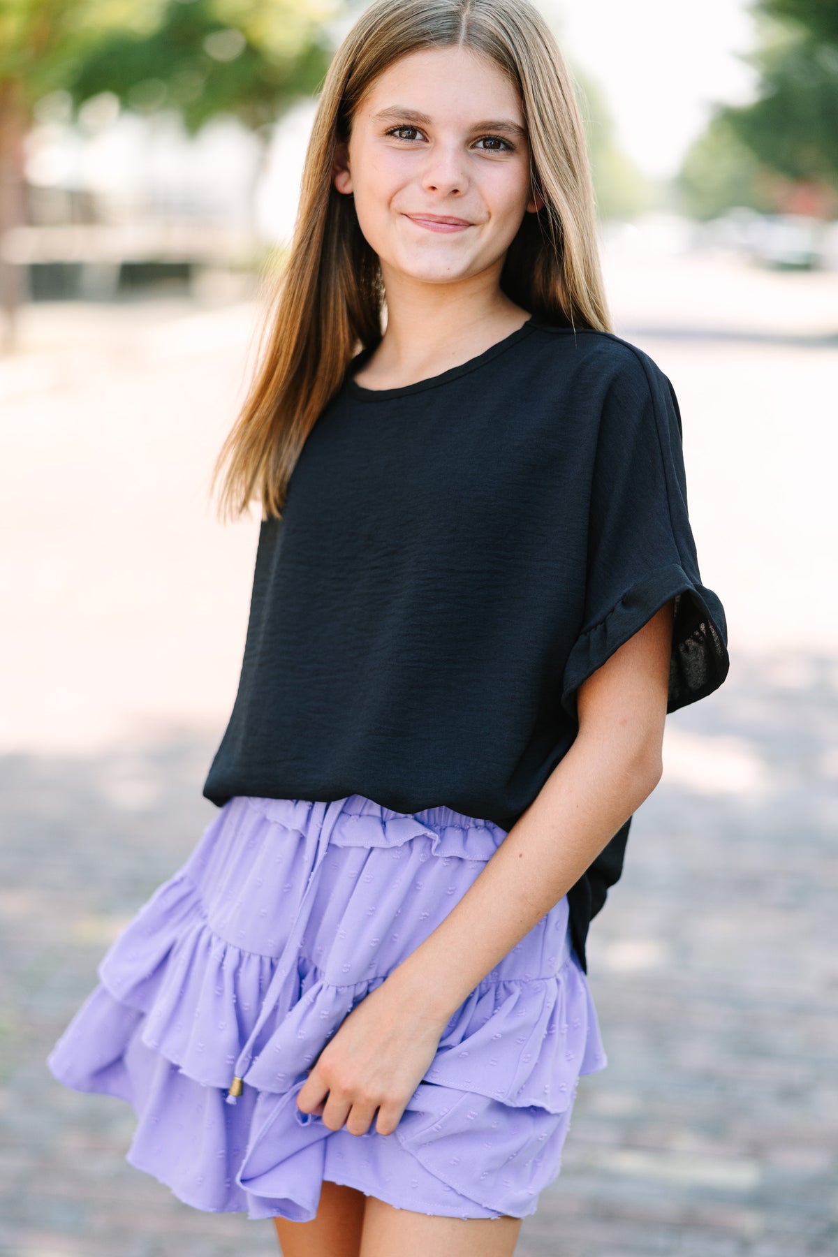 Girls: All I Ask Black Ruffled Top – Shop the Mint