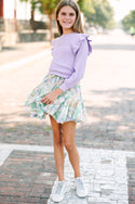 Girls: Reach Out Lavender Purple Ruffled Sweater – Shop the Mint