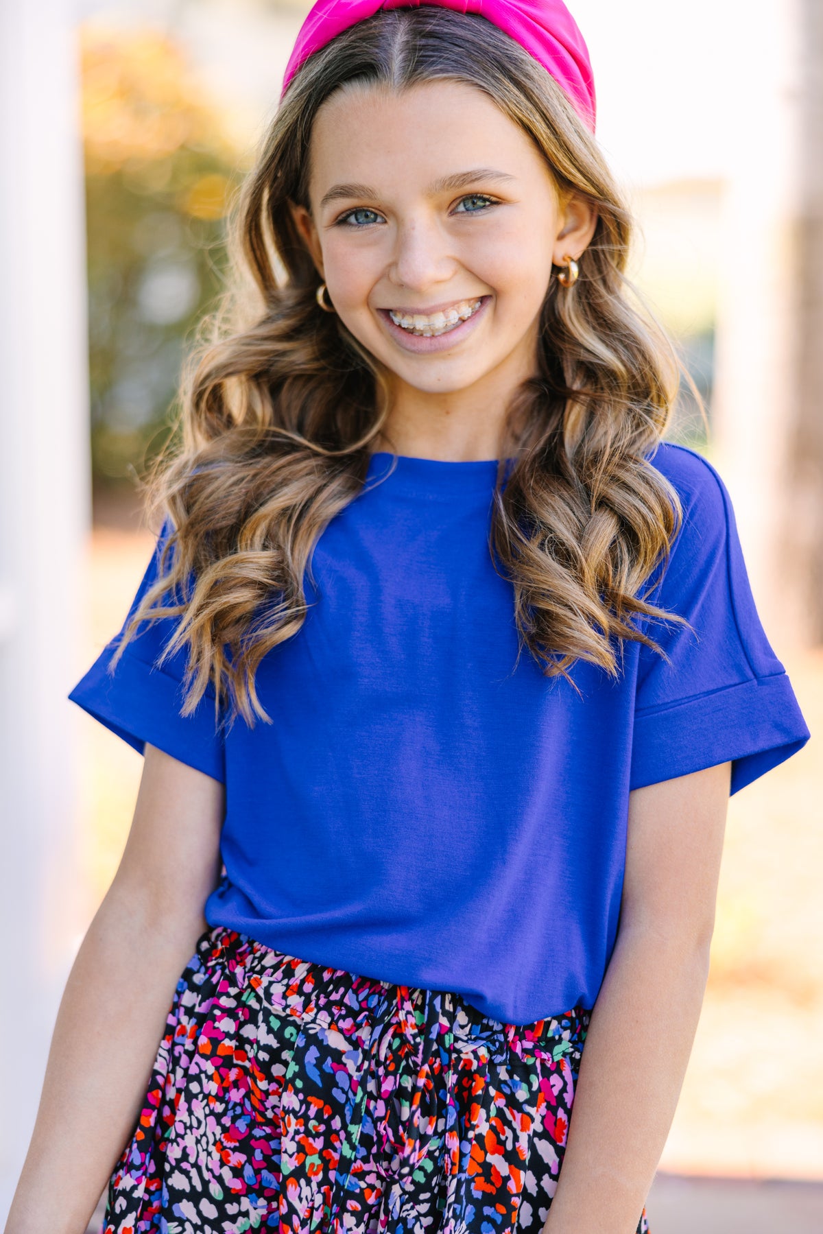 Girls: Make Your Life Easy Bright Blue Crew Neck Top – Shop the Mint