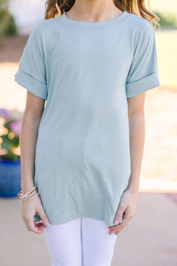 Girls: Make Your Life Easy Light Green Crew Neck Top – Shop the Mint