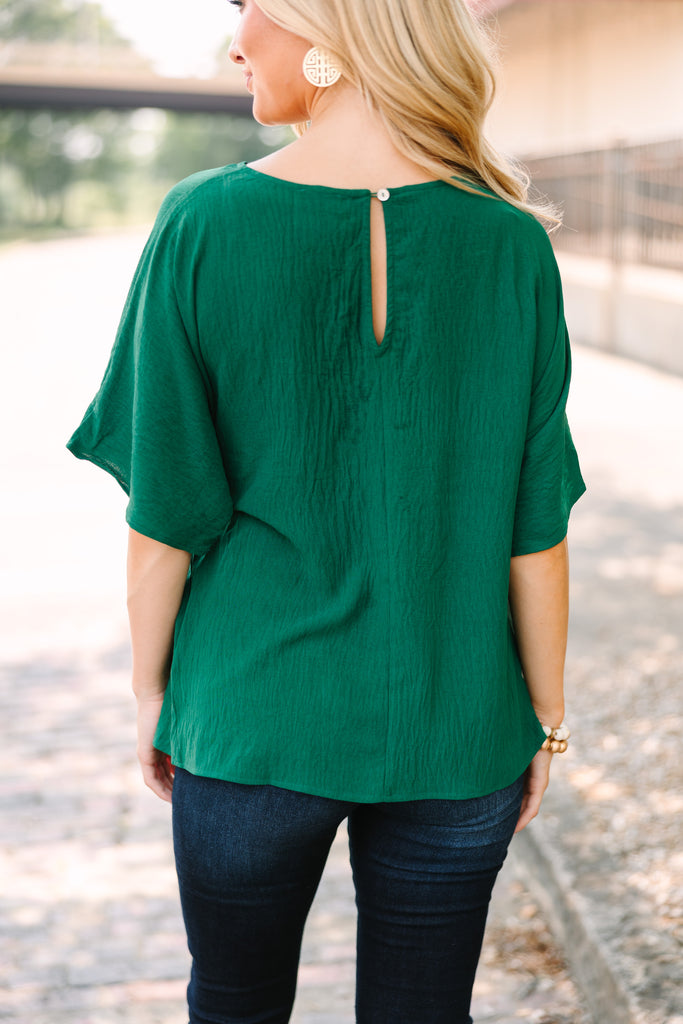 Happy Thoughts Emerald Green Tied Blouse – Shop the Mint