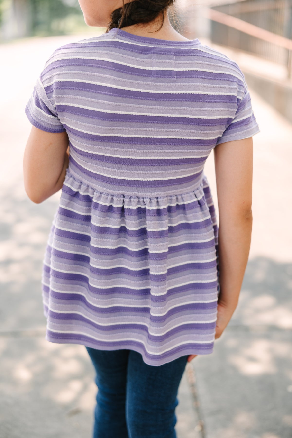 Girls: Take Your Time Purple Striped Peplum Top – Shop the Mint