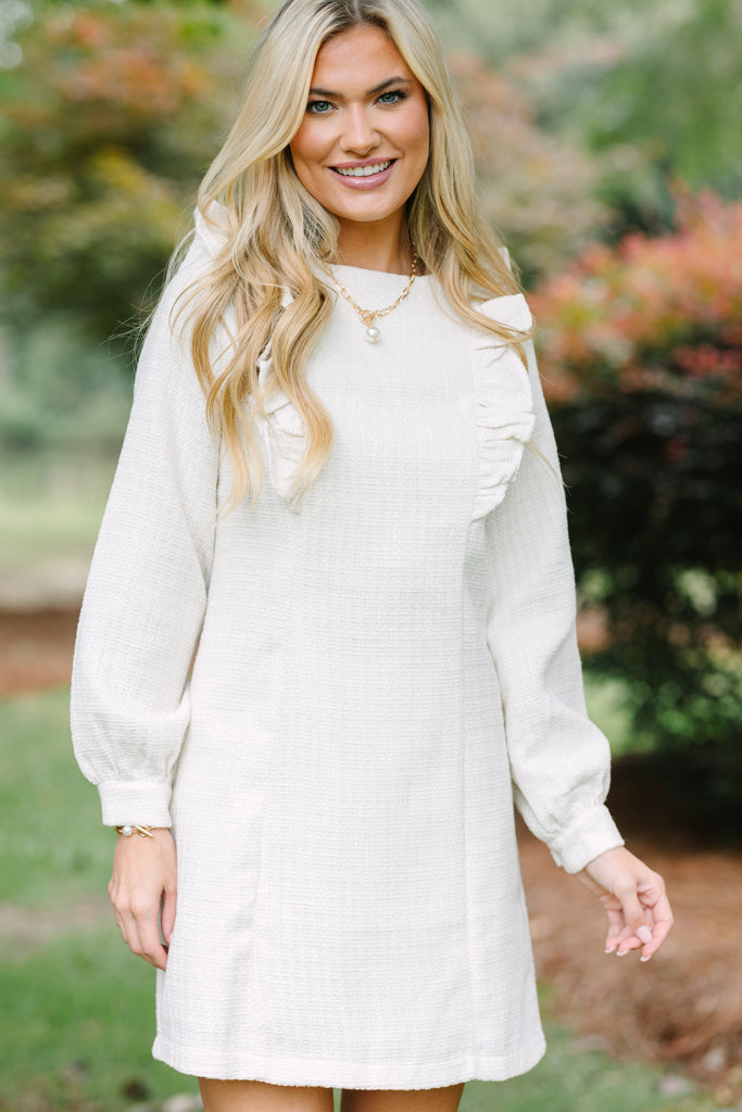 You're The One Ivory White Tweed Dress – Shop the Mint