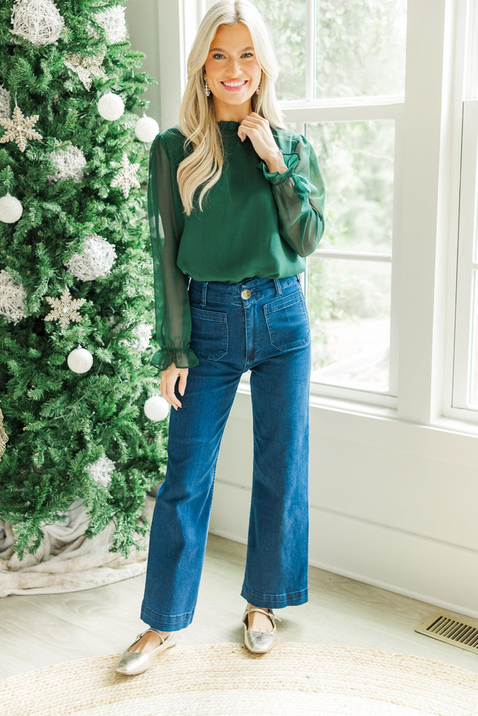 Dream Of The Day Emerald Blouse – Shop the Mint