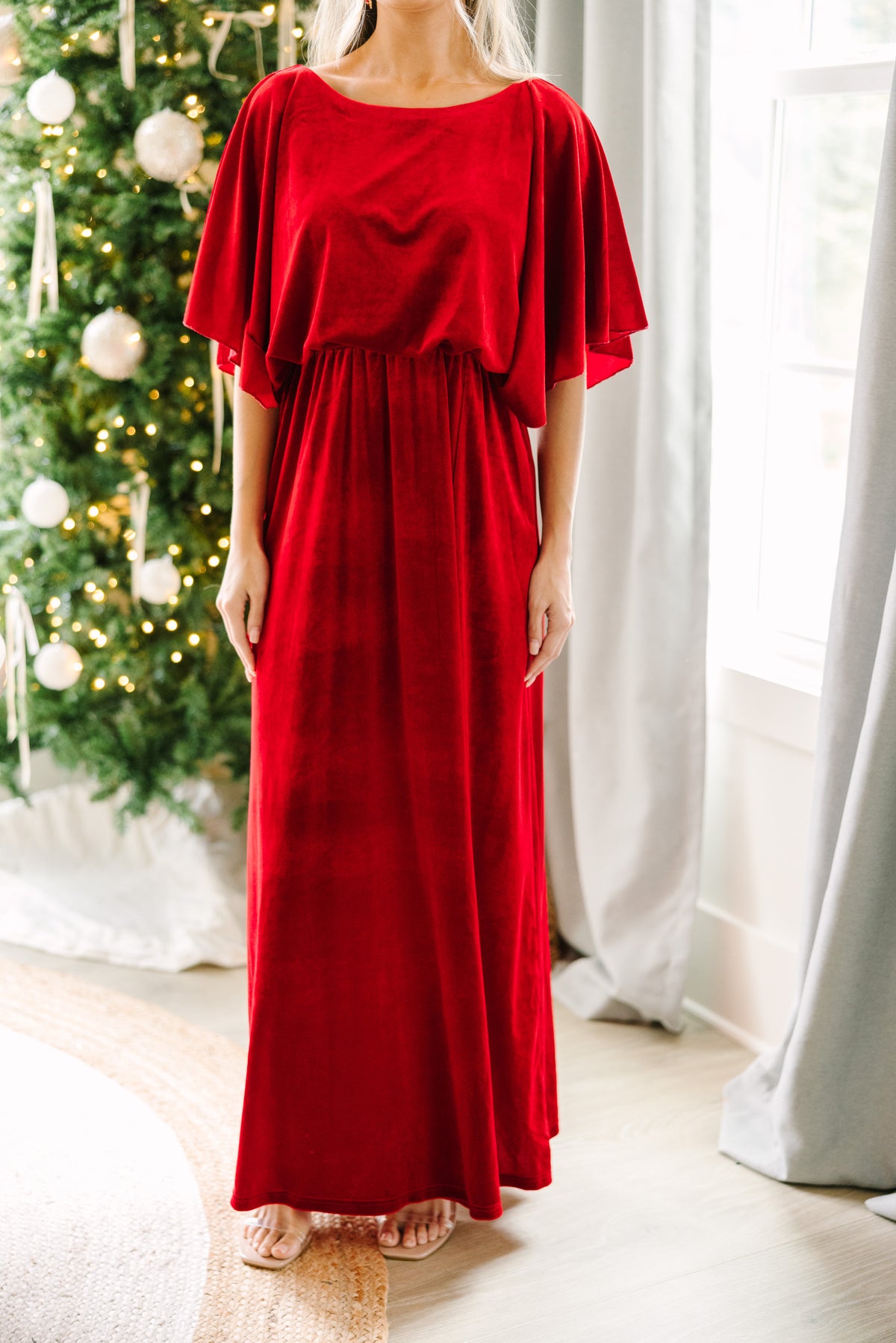 Out On The Dance Floor Red Velvet Maxi Dress – Shop the Mint
