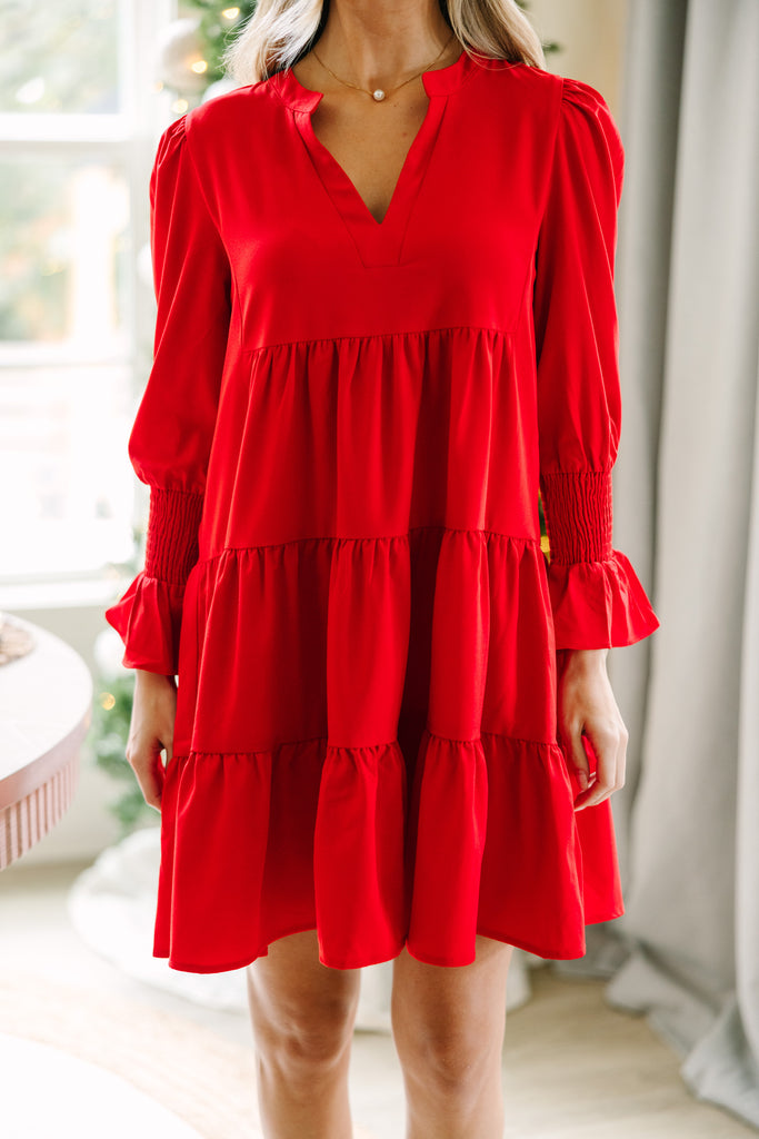 What A Surprise Red Ruffled Dress – Shop the Mint