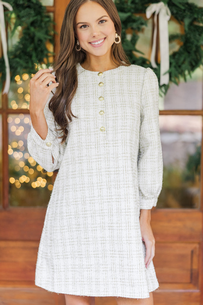 Feeling Like A Queen White Tweed Dress – Shop the Mint