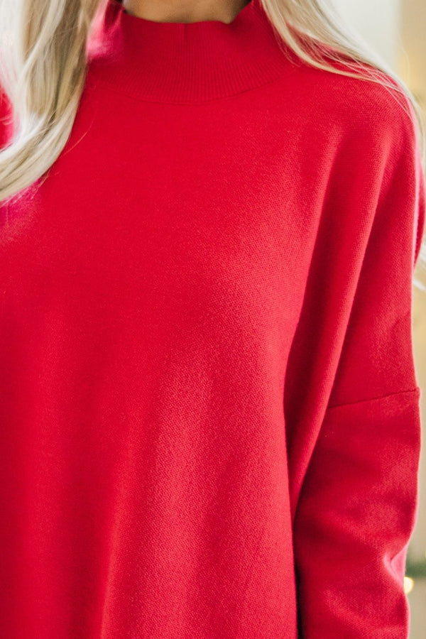 Going With You Red Mock Neck Sweater – Shop the Mint