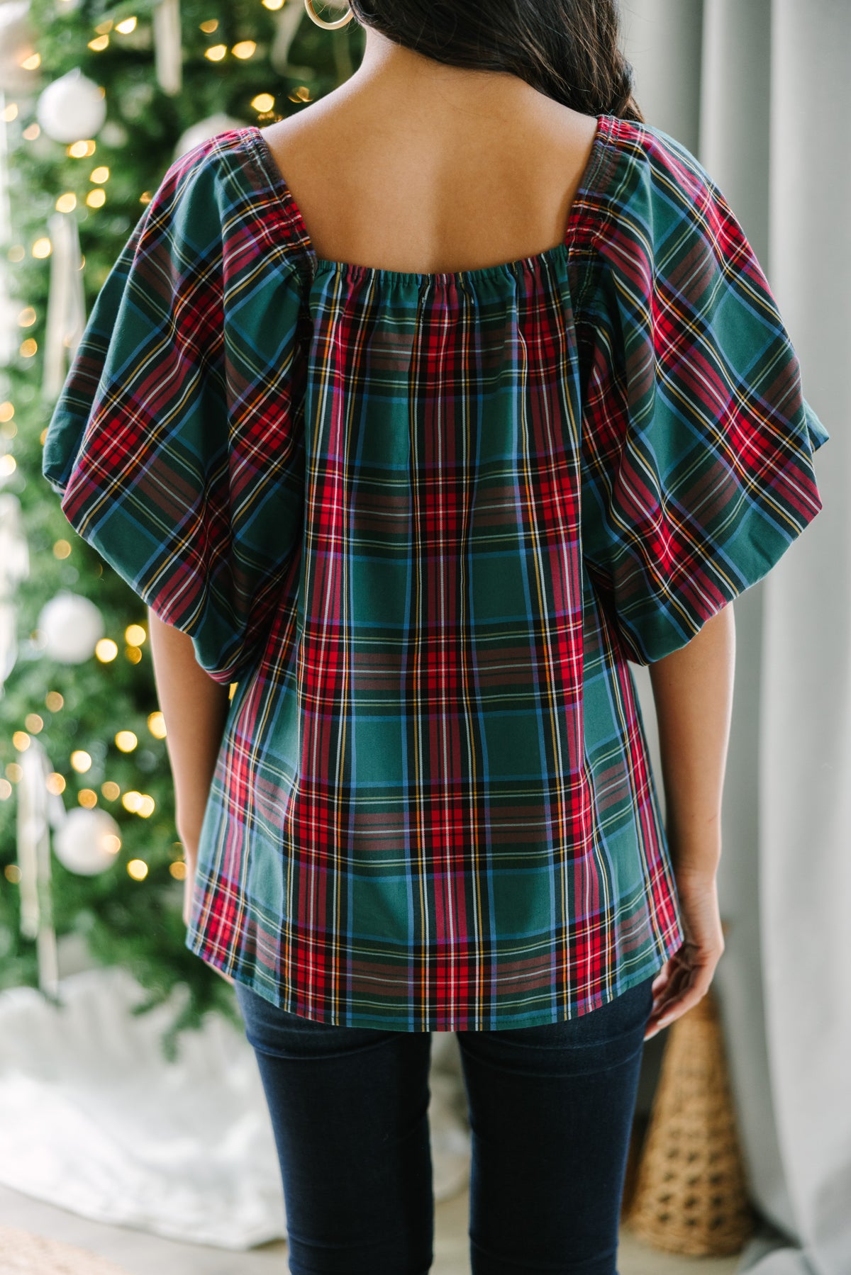 In Your Heart Emerald Green Tartan Plaid Blouse – Shop the Mint