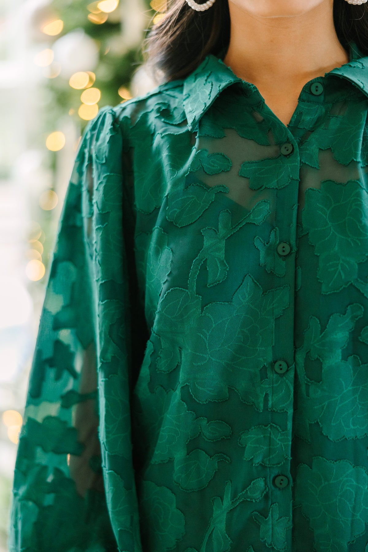 All In The Details Emerald Green Textured Blouse – Shop the Mint