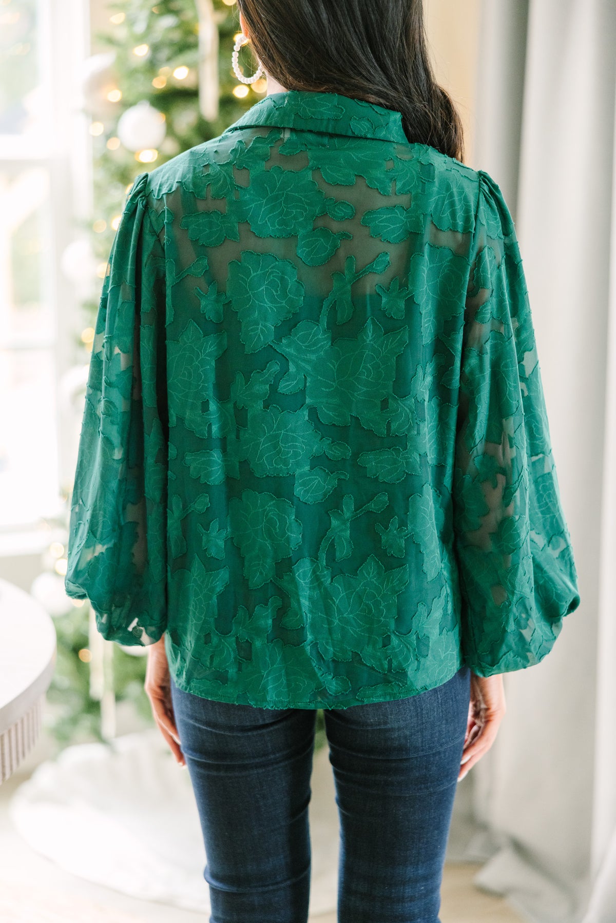All In The Details Emerald Green Textured Blouse – Shop the Mint