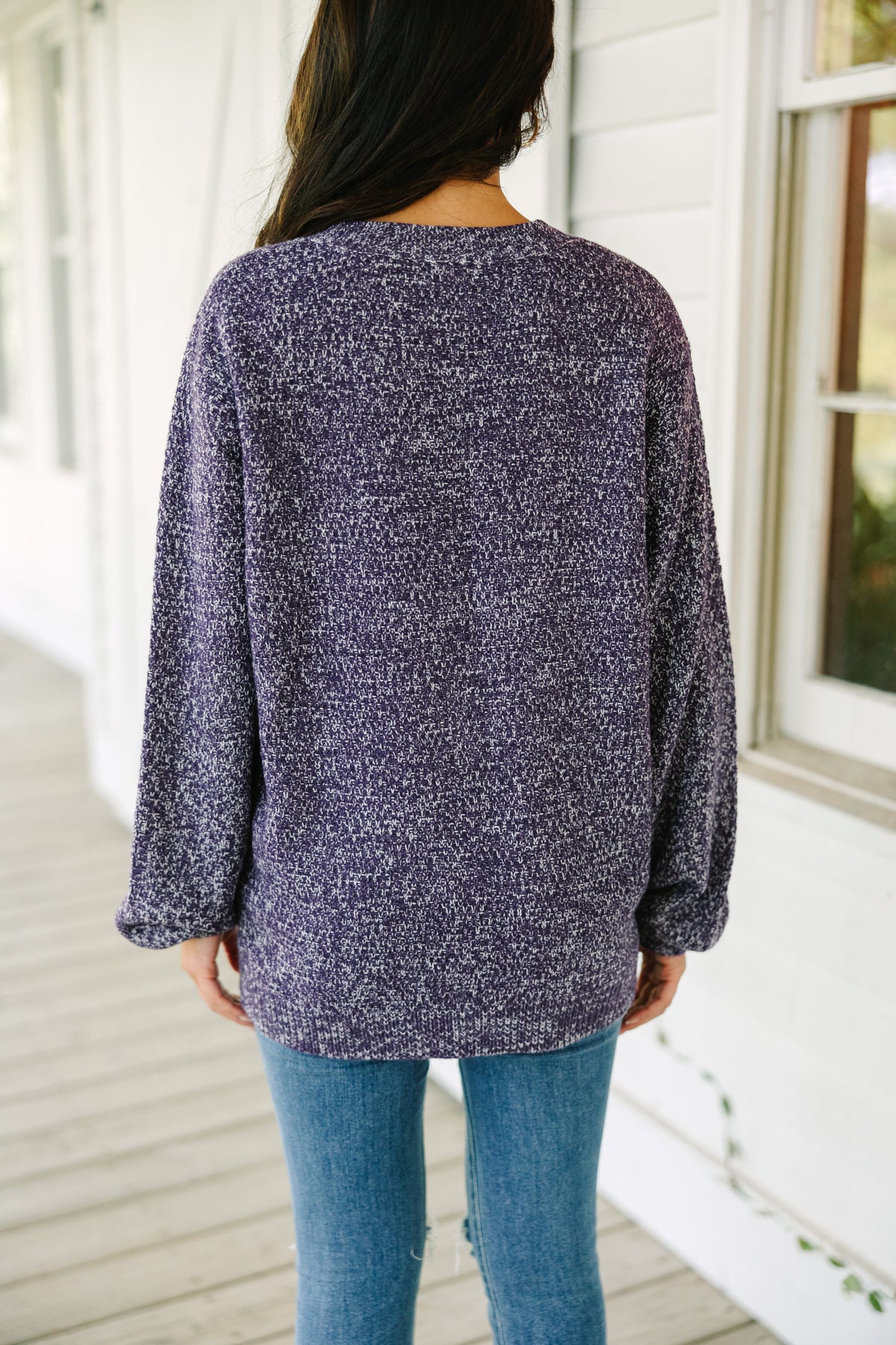 The Slouchy Plum Purple Bubble Sleeve Sweater – Shop the Mint