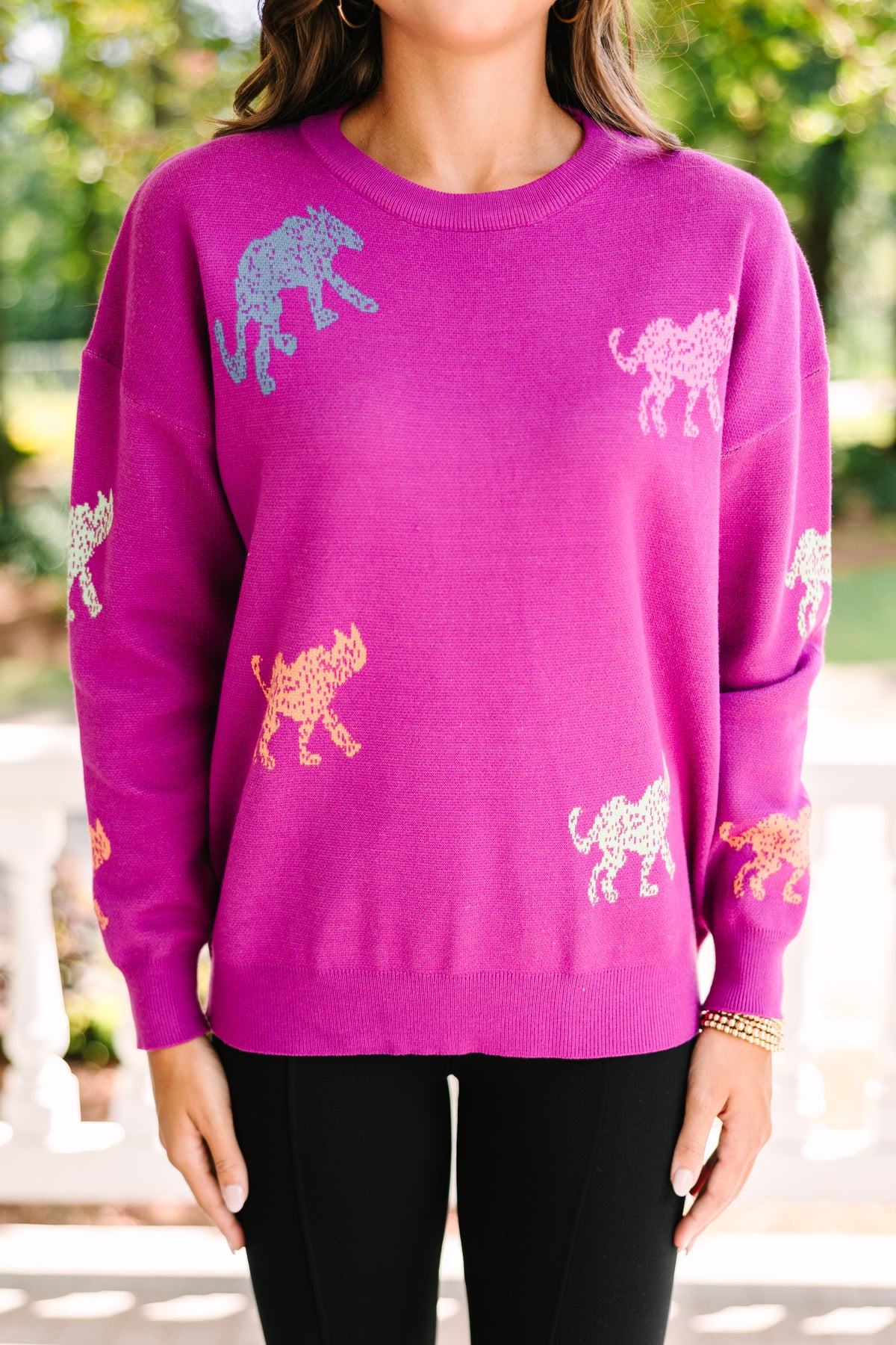 Feeling The Fun Violet Purple Cheetah Sweater – Shop the Mint