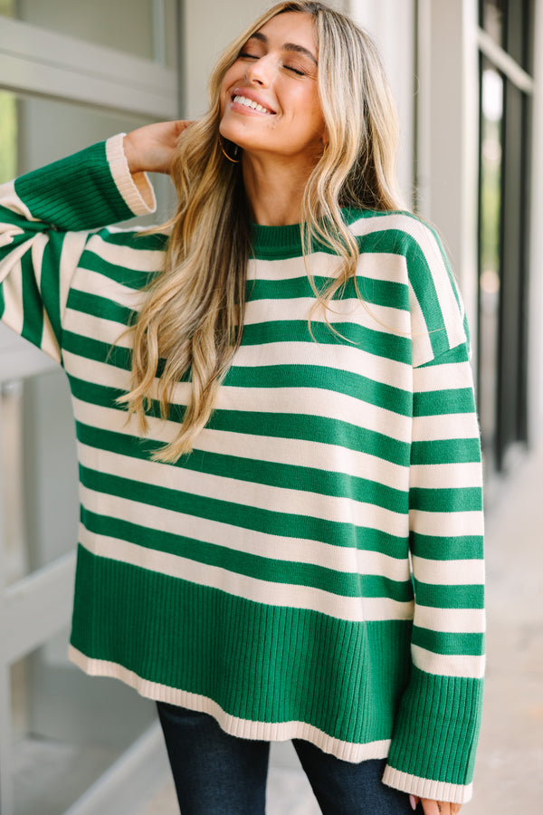 On The Way Up Green Striped Sweater – Shop the Mint