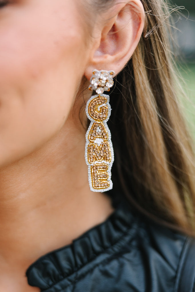 Taylor Shaye Designs: Get Up It's Gameday Silver and Gold Beaded Earri ...