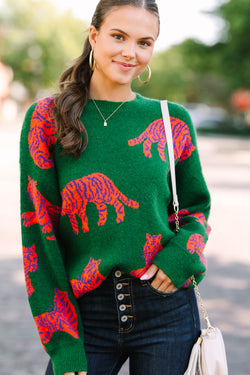 It's All Clear Green Tiger Sweater – Shop the Mint