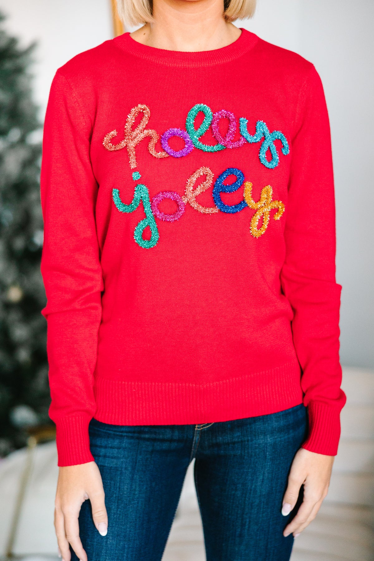 Holly Jolly Red Script Sweater – Shop the Mint