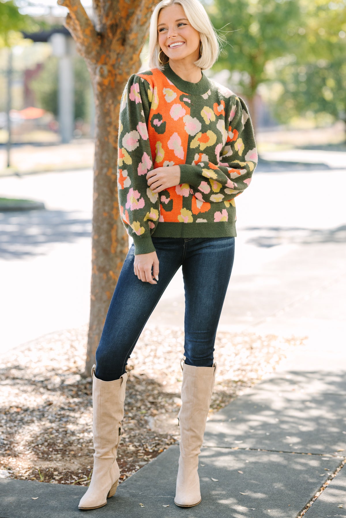 Good Days Are Here Green Leopard Sweater – Shop the Mint
