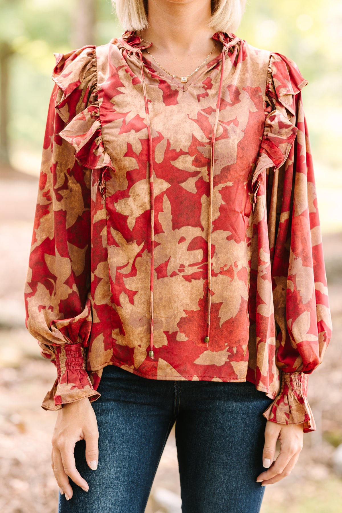 Help You Out Brick Orange Floral Blouse – Shop the Mint