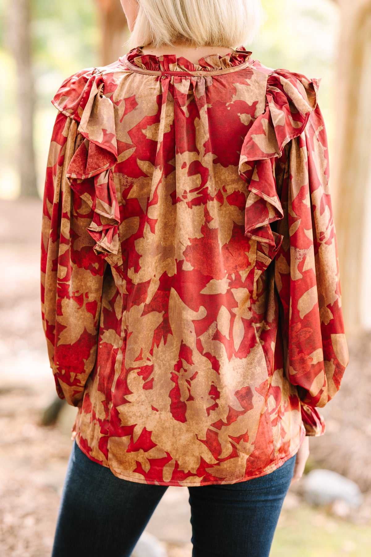 Help You Out Brick Orange Floral Blouse – Shop the Mint