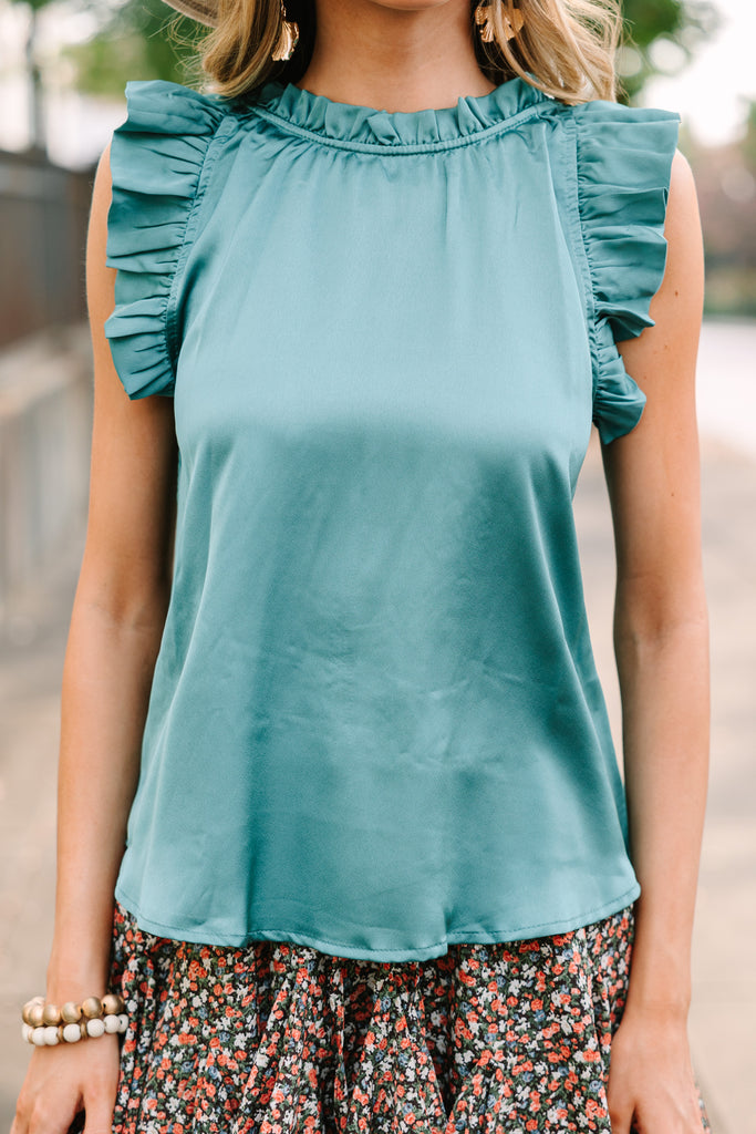 More Than You Know Teal Blue Blouse – Shop the Mint