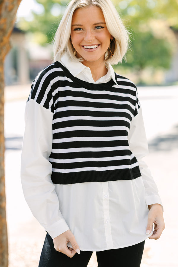 Precise Perfection Black Striped Sweater – Shop the Mint