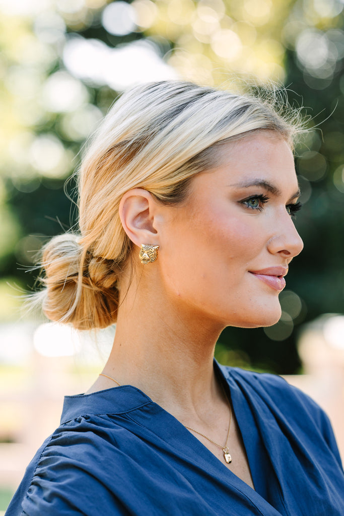 Yochi: Tiger Gold Stud Earrings – Shop the Mint