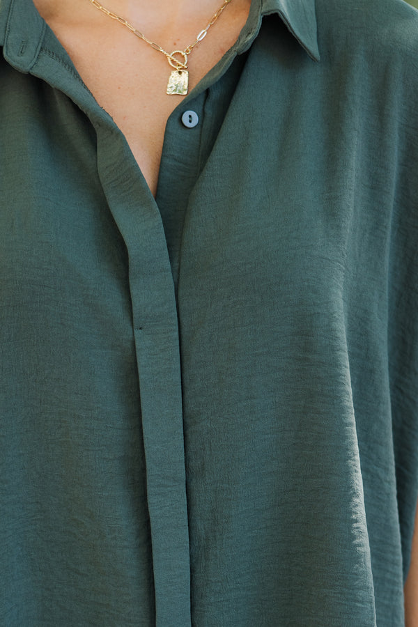 Think It Through Olive Green Top – Shop the Mint