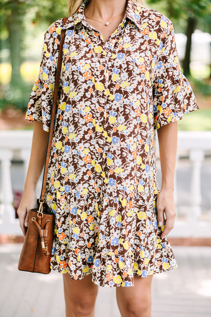 Get What You Need Brown Ditsy Floral Dress – Shop the Mint