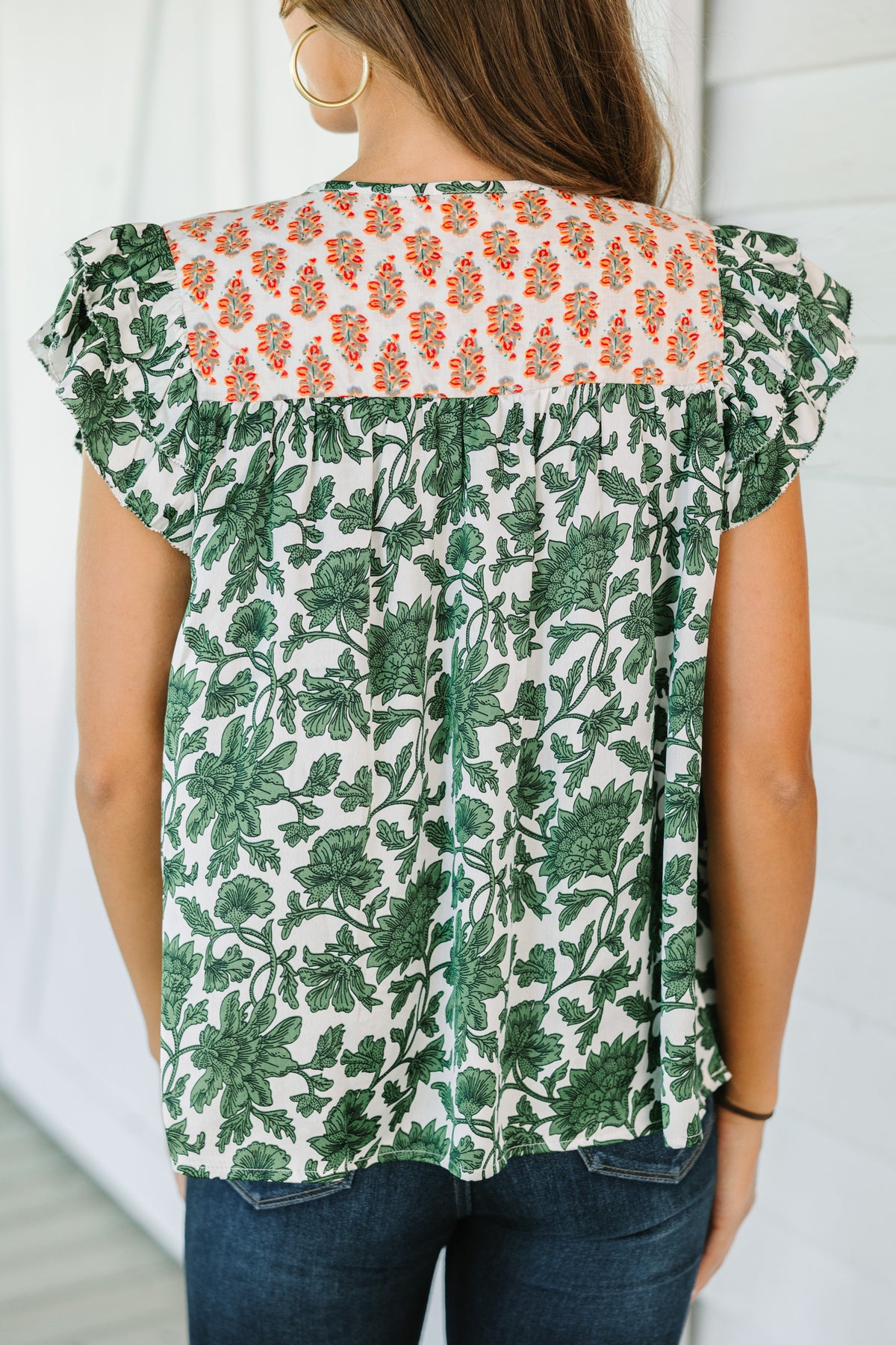 THML: Turn To Fun Green Floral Blouse – Shop the Mint
