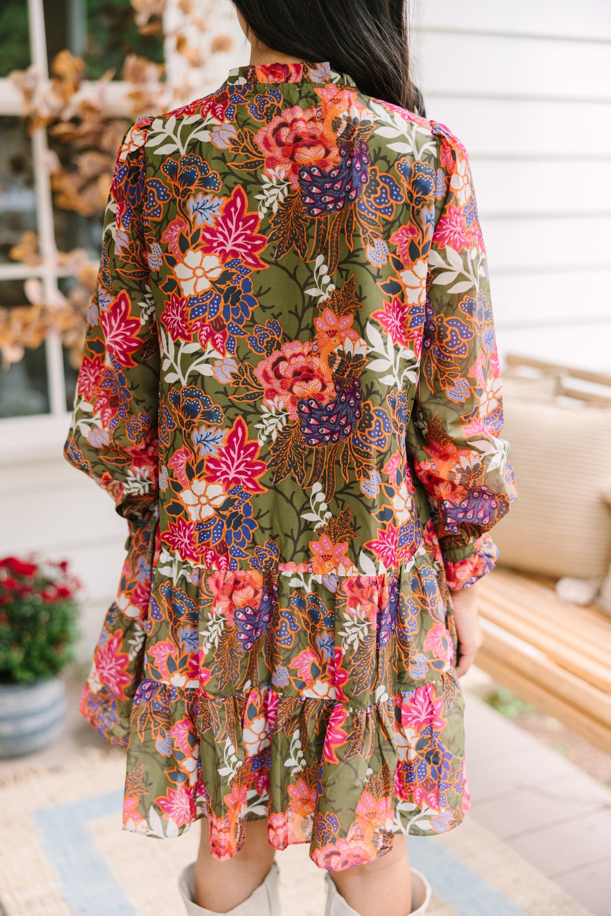 J. Marie: The Hayes Olive Green Floral Dress – Shop the Mint