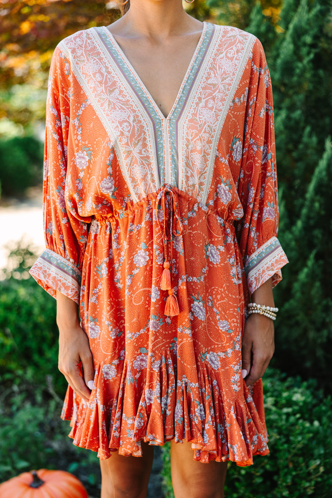 All Up To You Rust Orange Floral Dress – Shop the Mint