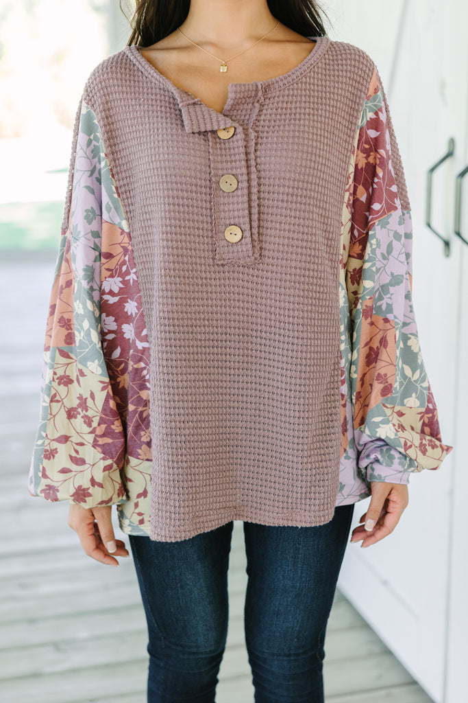 Let's Begin Mauve Pink Floral Sleeve Top – Shop the Mint