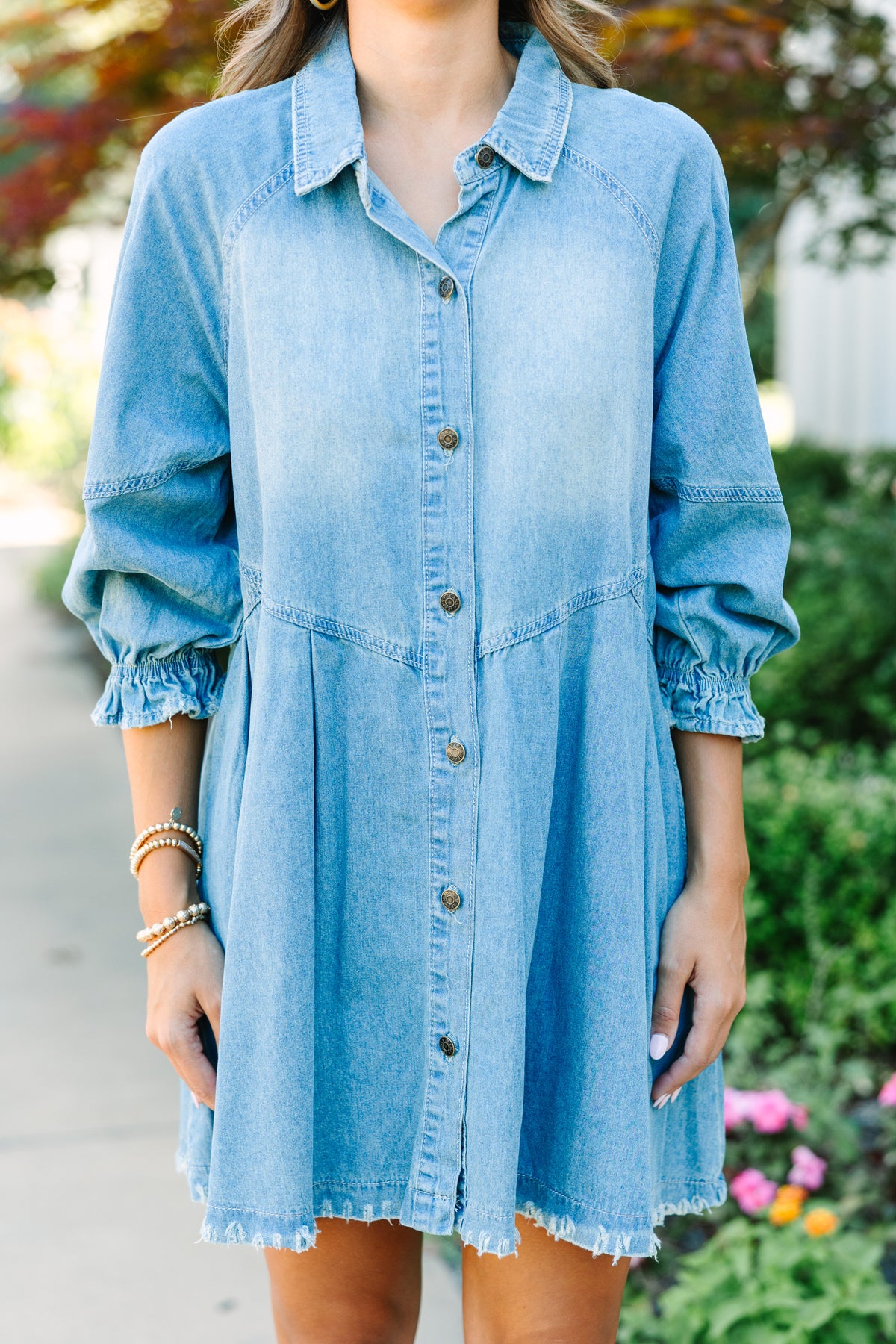 On Your Side Medium Wash Denim Dress – Shop the Mint