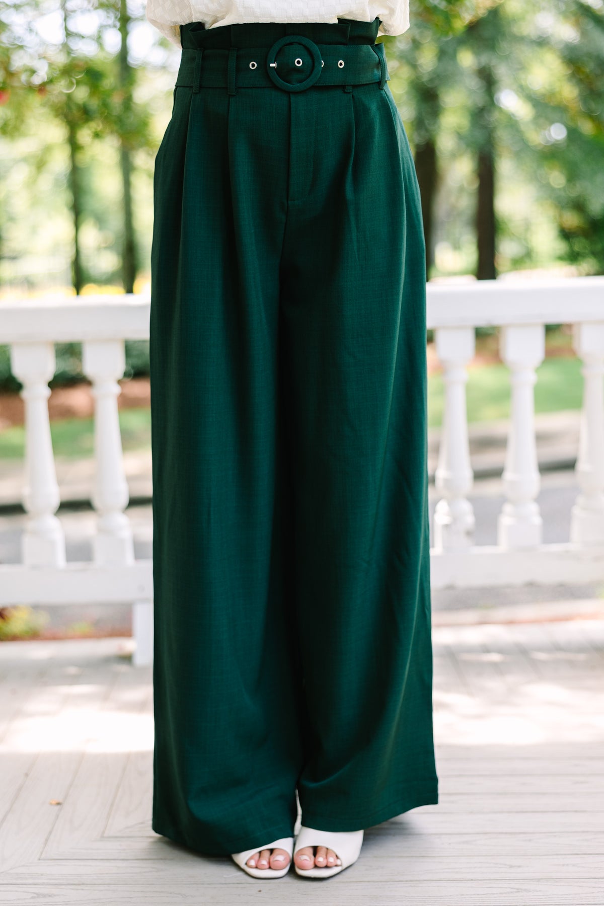Day At The Office Dark Green Wide Leg Trousers – Shop the Mint