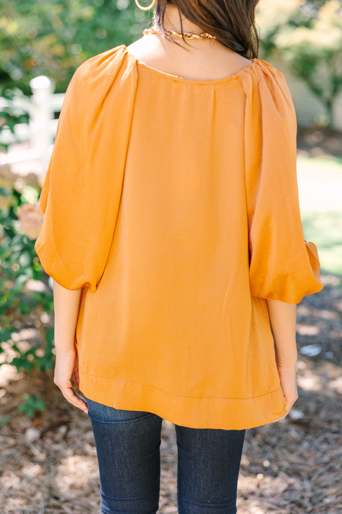 Point It Out Rust Orange Satin Blouse – Shop the Mint