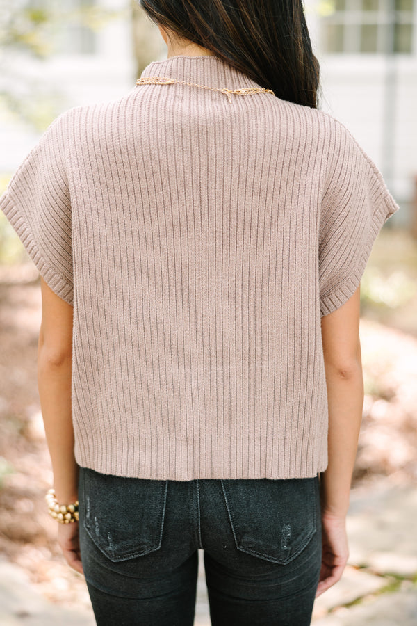 Open Your Mind Mocha Brown Short Sleeve Sweater – Shop the Mint