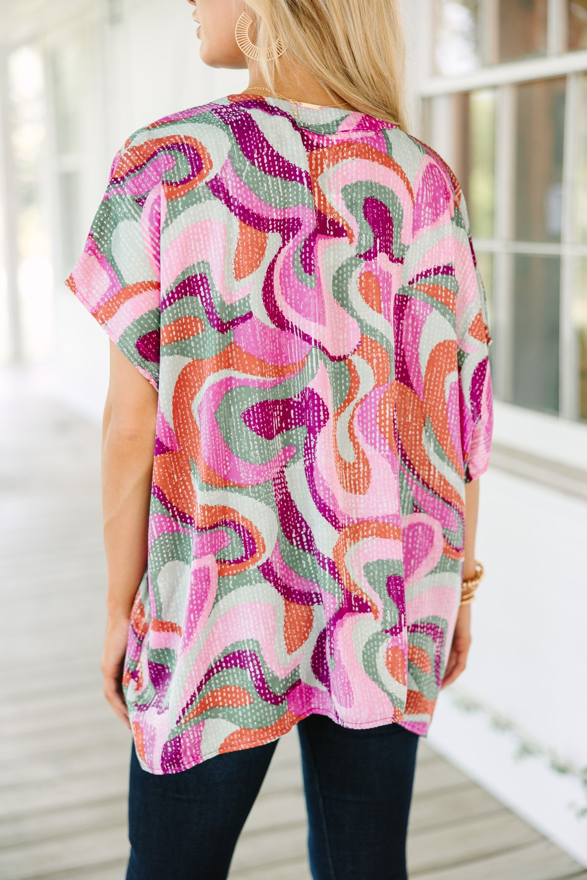 Retro Rendezvous Purple Abstract Blouse – Shop the Mint