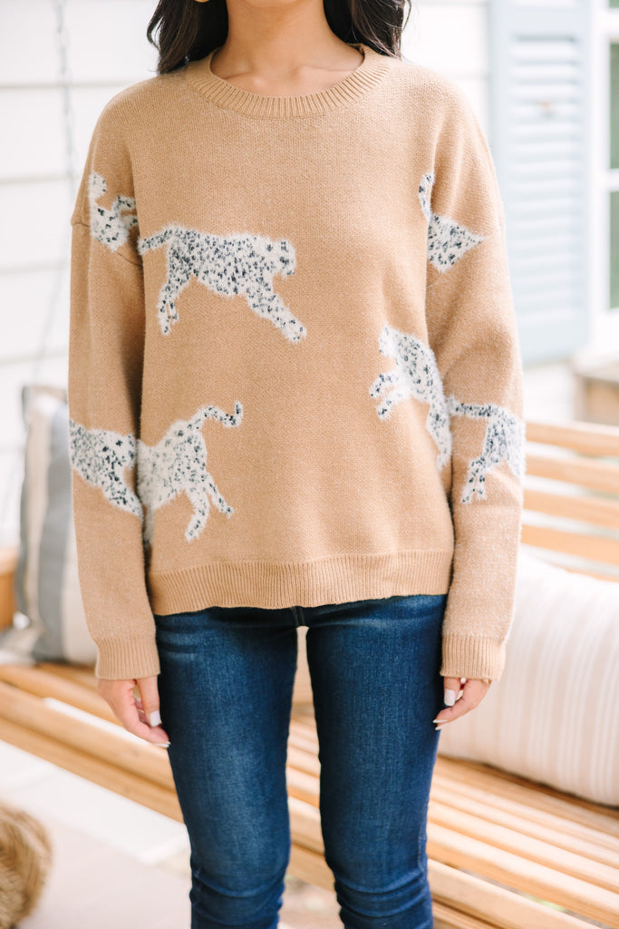 A Piece Of Me Warm Tan Brown Cheetah Sweater – Shop the Mint