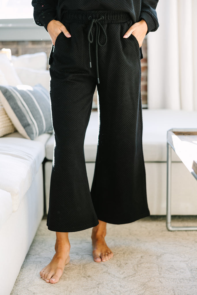 Make Your Day Black Textured Pants – Shop the Mint