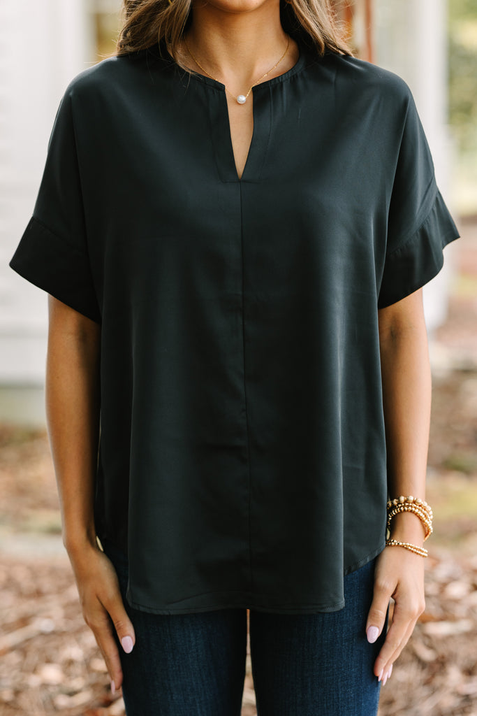 Chic Classy Black Top - Classic Tops – Shop the Mint