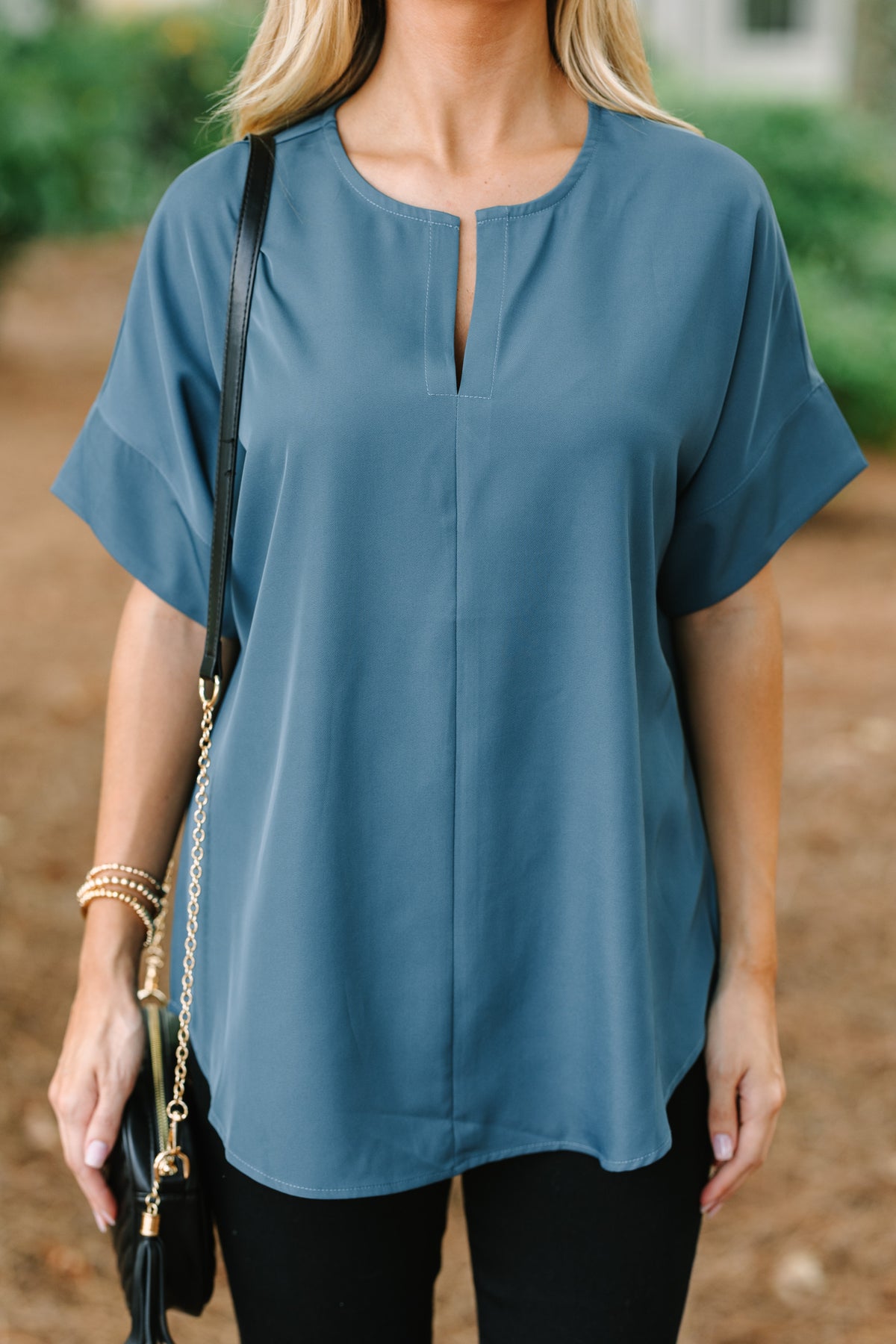 Don't Let Me Down Deep Green V-Neck Top – Shop the Mint