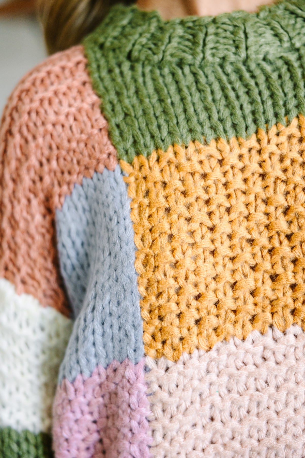 Back To You Olive Green Colorblock Sweater – Shop the Mint