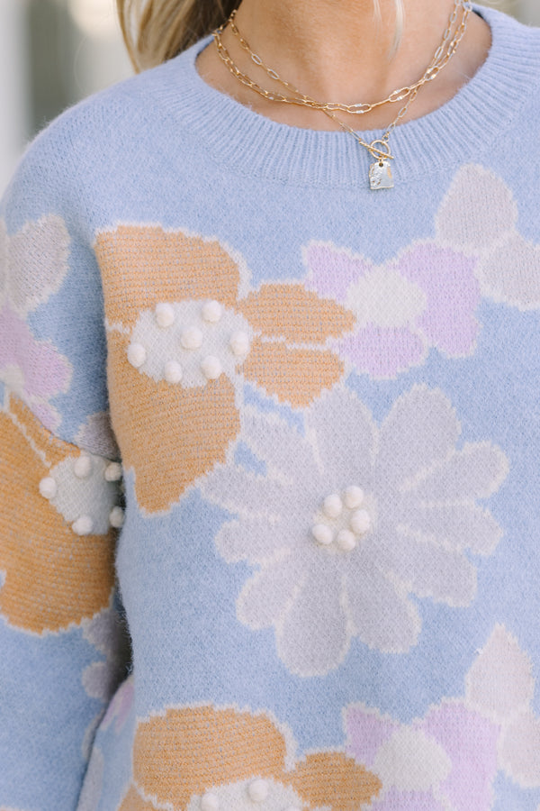 Easy To Love Blue Floral Sweater – Shop the Mint