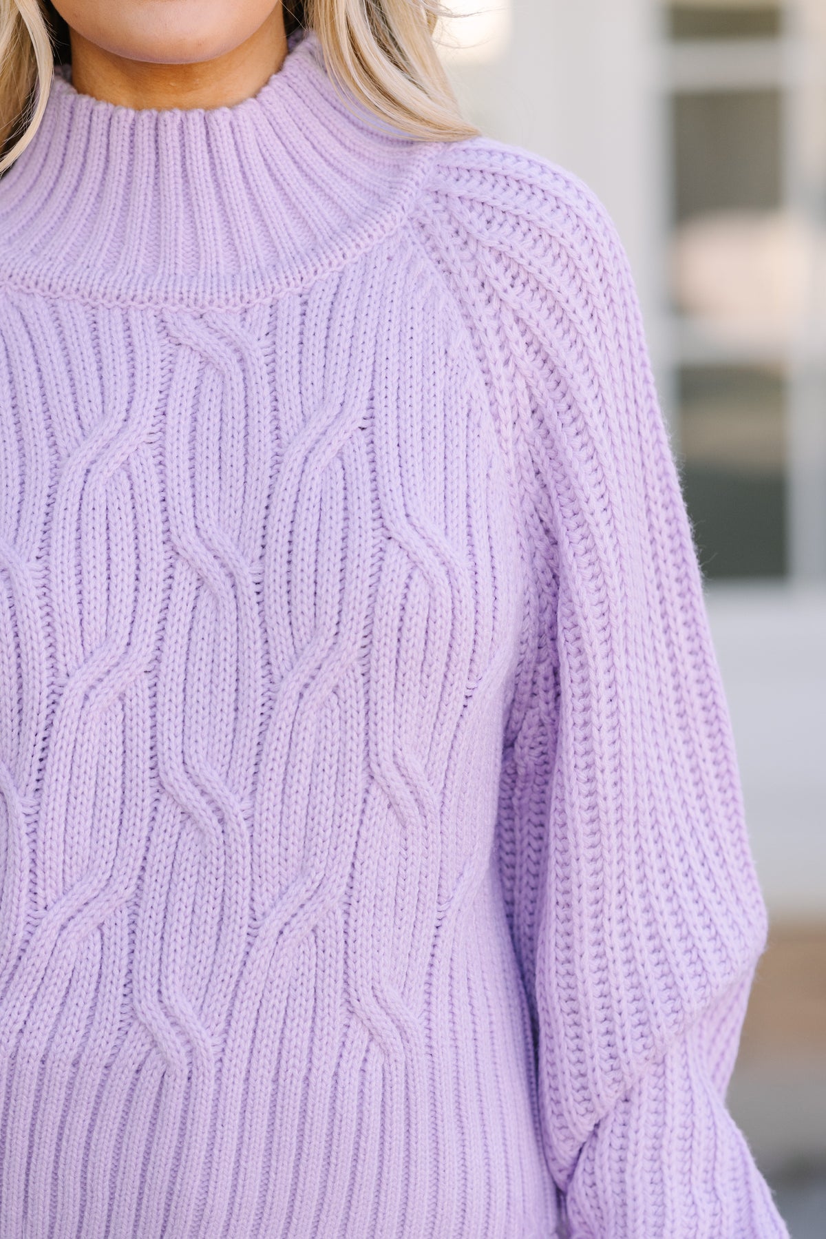 What's Going On Lavendar Purple Feather Trim Sweater – Shop the Mint